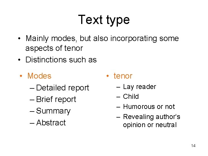 Ways of classifying varieties of English Style register