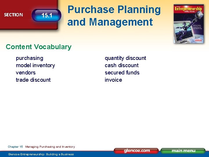 15 Managing Purchasing and Inventory Section 15 1