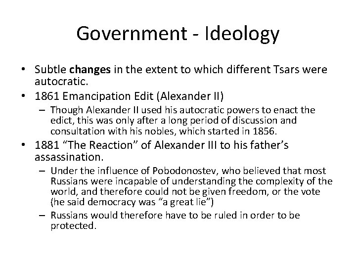 Russia and its Rulers 1855 1964 An overview