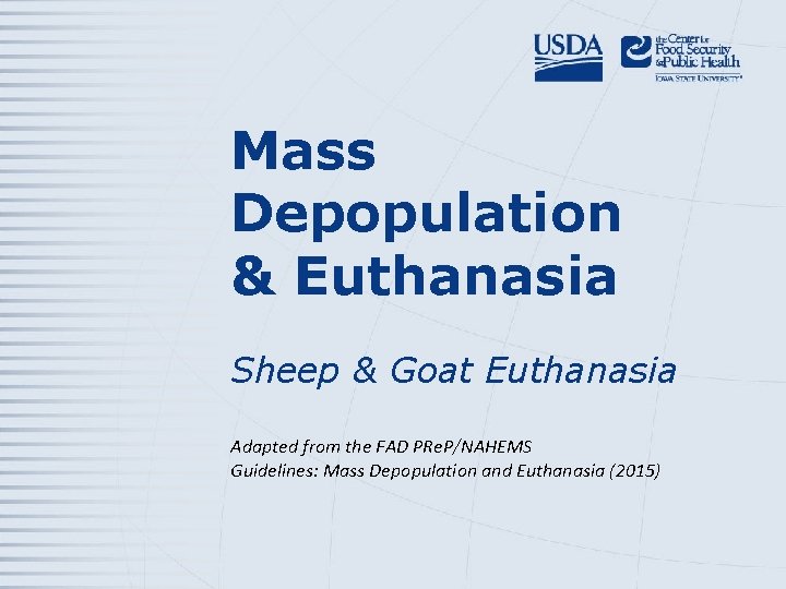 Mass Depopulation Euthanasia Sheep Goat Euthanasia Adapted from
