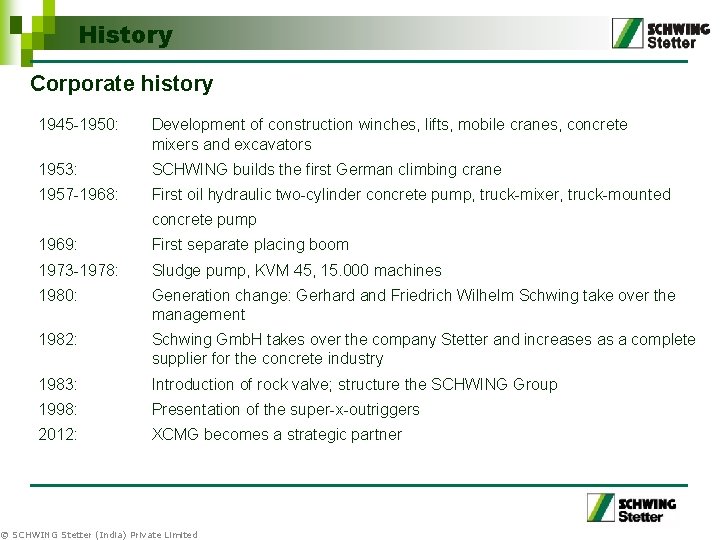 SCHWING Stetter Company Profile SSIPL 2009 SCHWINGStetter SCHWING