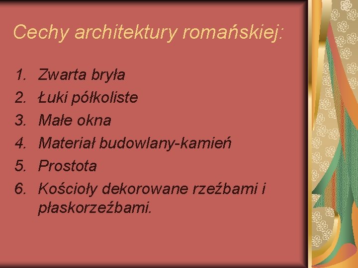 Prezentacja multimedialna o stylach Romaskim Gotyckim Styl romaski