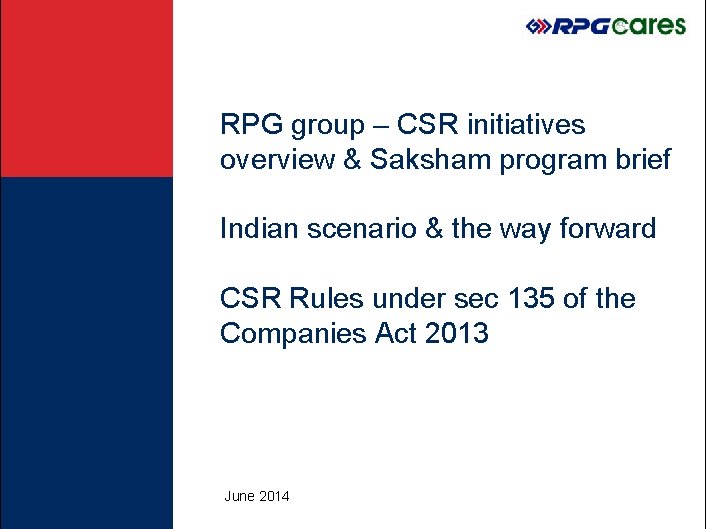 RPG group CSR initiatives overview Saksham program brief