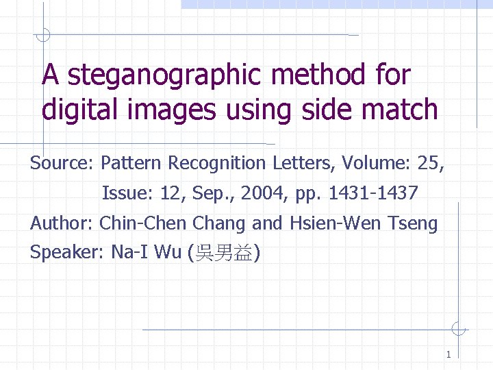 A steganographic method for digital images using side
