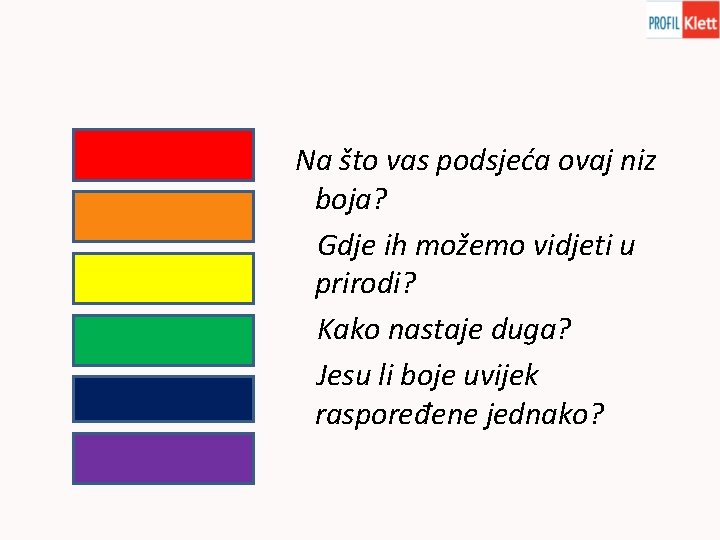 VRSTE BOJA SPEKTAR Nastavno podruje Crtanje slikanje Nastavna