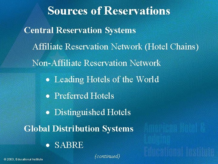 Chapter 3 Reservation Systems Managing Technology in the