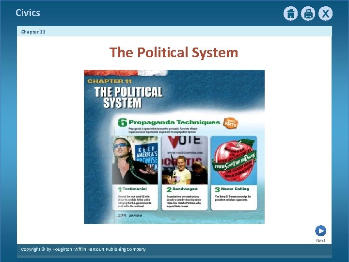 Civics Chapter 11 The Political System Next Copyright