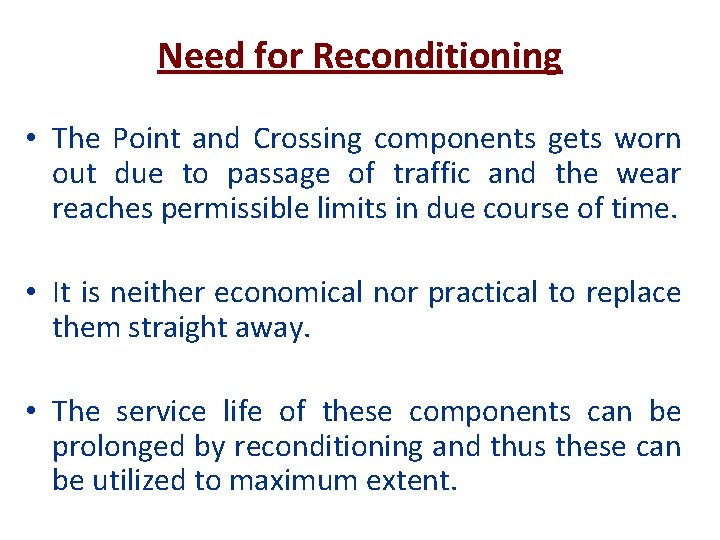 Inspection and Maintenance of Points Crossings Inspections IRPWM