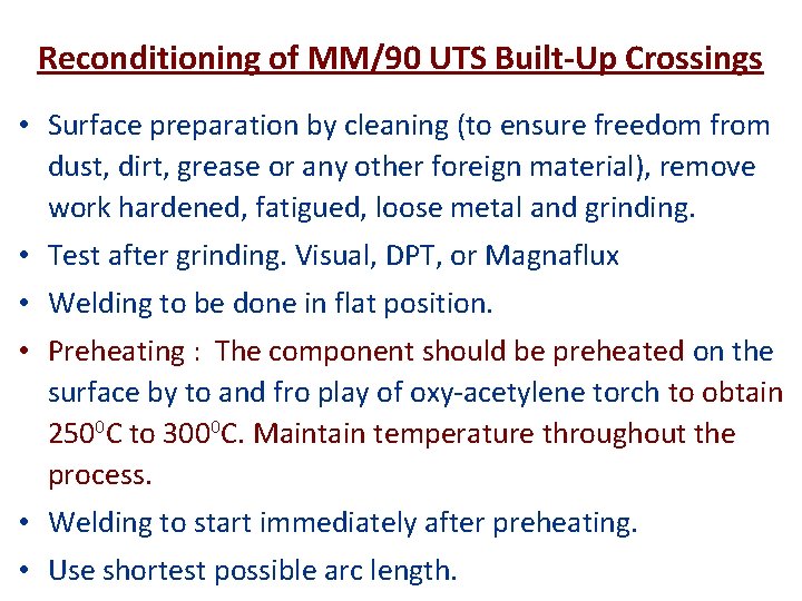 Inspection and Maintenance of Points Crossings Inspections IRPWM