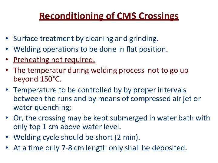 Inspection and Maintenance of Points Crossings Inspections IRPWM