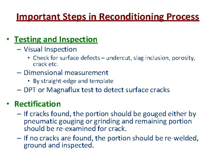 Inspection and Maintenance of Points Crossings Inspections IRPWM