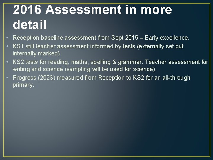Ryarsh Primary School New Curriculum New Assessment Approach