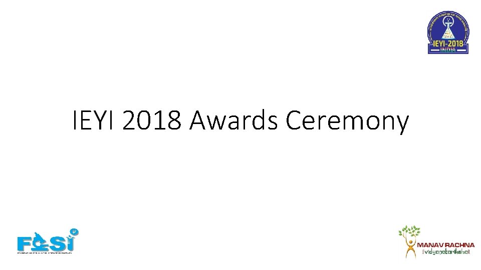 IEYI 2018 Awards Ceremony Special Awards From China