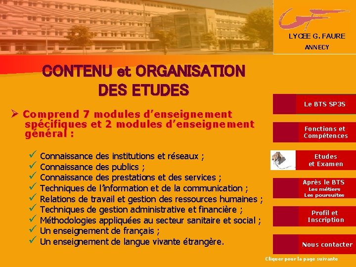 LYCEE G FAURE ANNECY BTS SP 3 S