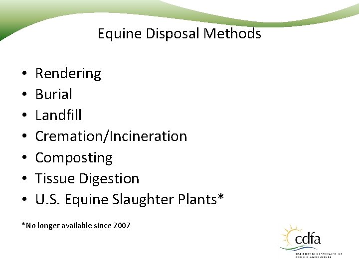 Equine Euthanasia and Disposal Challenges Dr Katie Flynn