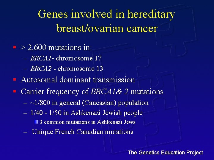 Hereditary BreastOvarian Cancer Prepared by June C Carroll