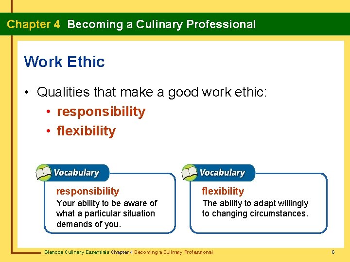 Chapter 4 Becoming a Culinary Professional Section 4