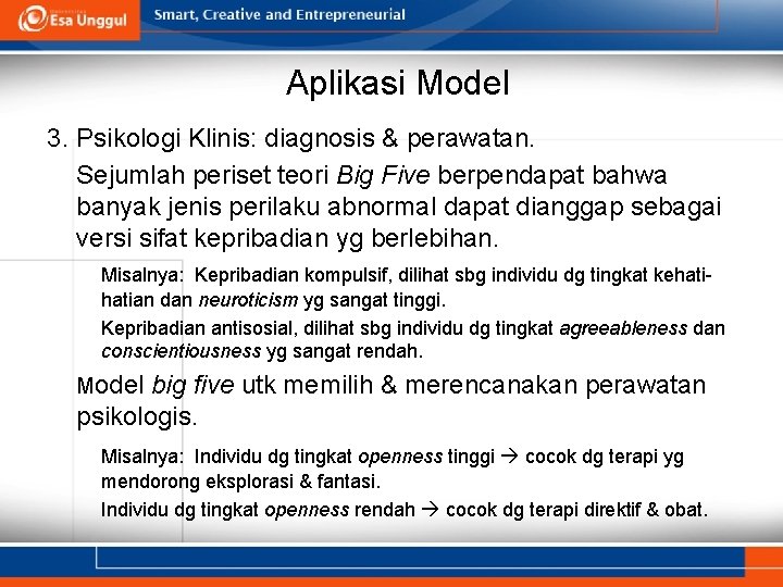 TEORI SIFAT MODEL 5 FAKTOR BIG FIVE FACTOR