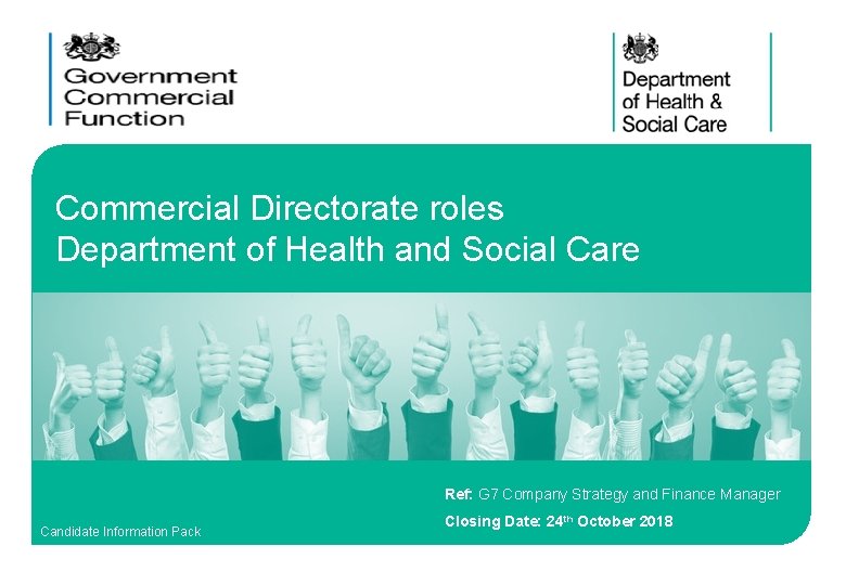 Commercial Directorate roles Department of Health and Social
