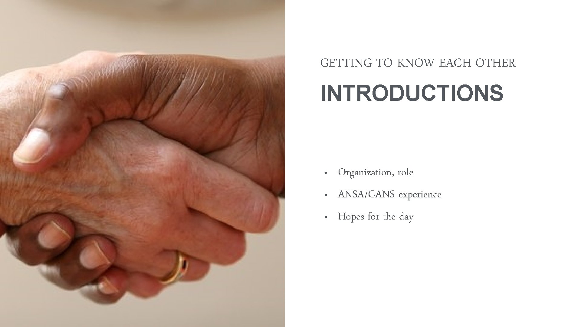 TCOM INTRODUCATION AND ANSA OVERVIEW ADULT NEEDS AND