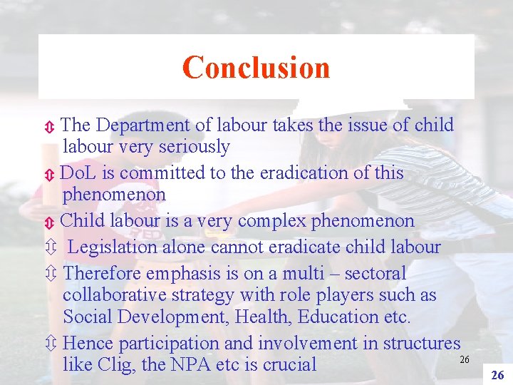 DEPARTMENT OF LABOUR Presentation to the Joint Monitoring