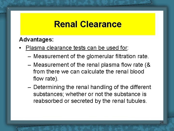 Renal Physiology 3 Renal Clearance Ahmad Ahmeda aahmedaksu