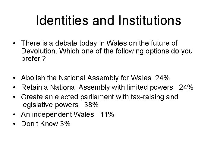 Political Identity Using the Moreno Scale to measure