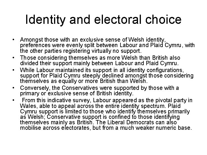 Political Identity Using the Moreno Scale to measure