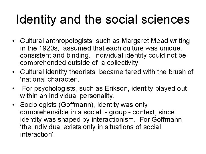 Political Identity Using the Moreno Scale to measure