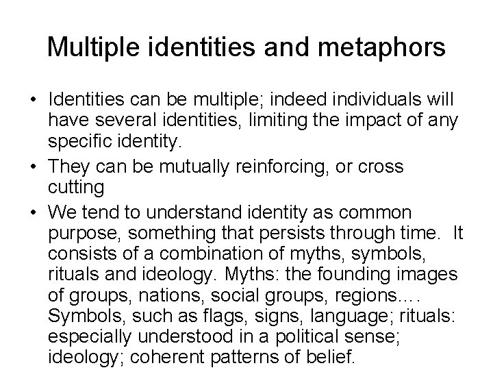 Political Identity Using the Moreno Scale to measure