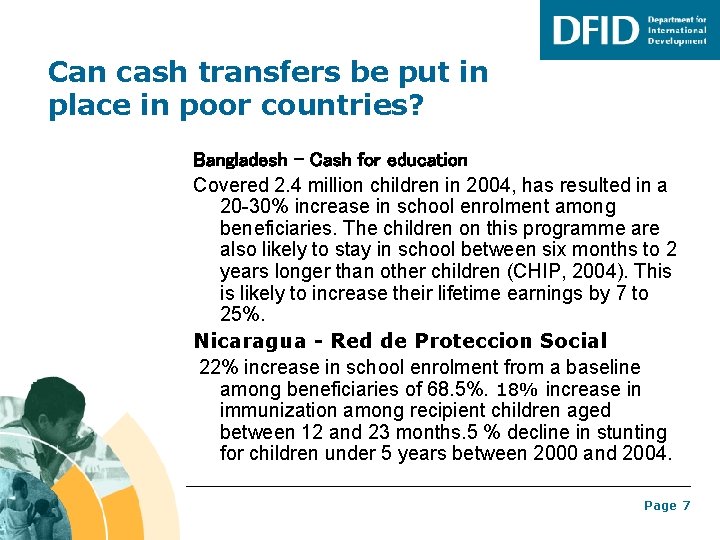 Social Transfers to Tackle Child Poverty Sonya Sultan