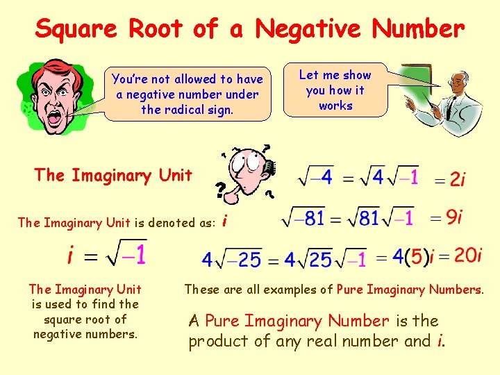Square Root of a Negative Number Youre not