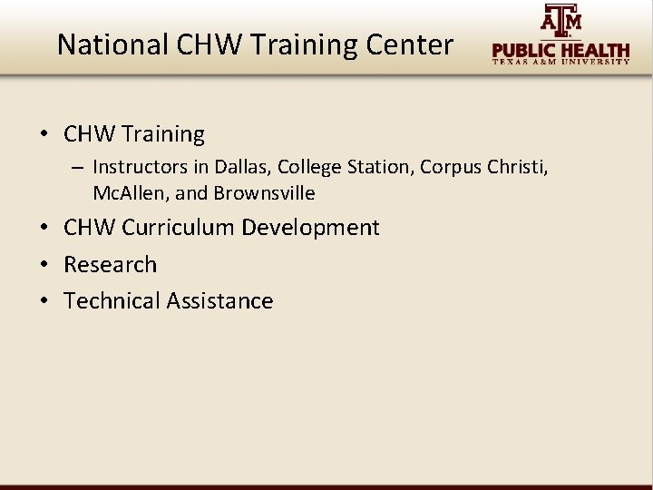 Developing a Community Health Worker Training Model for