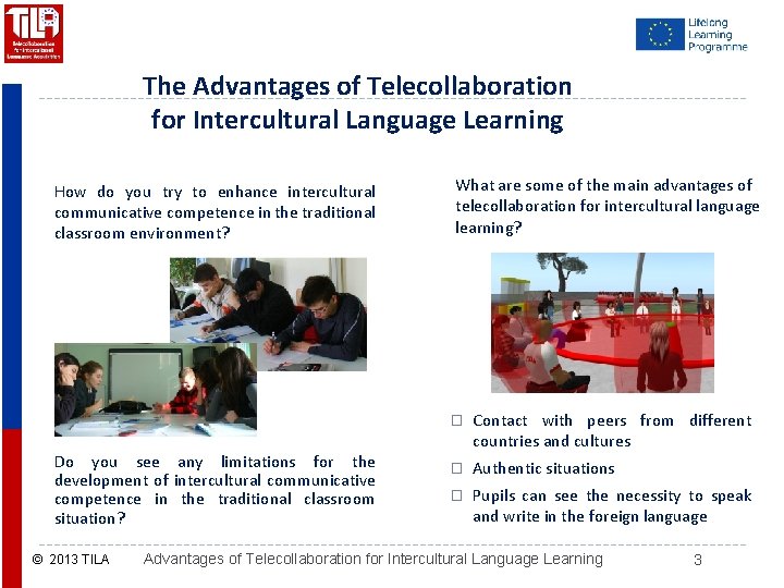 Tila Teacher Training Advantages of Telecollaboration for Intercultural