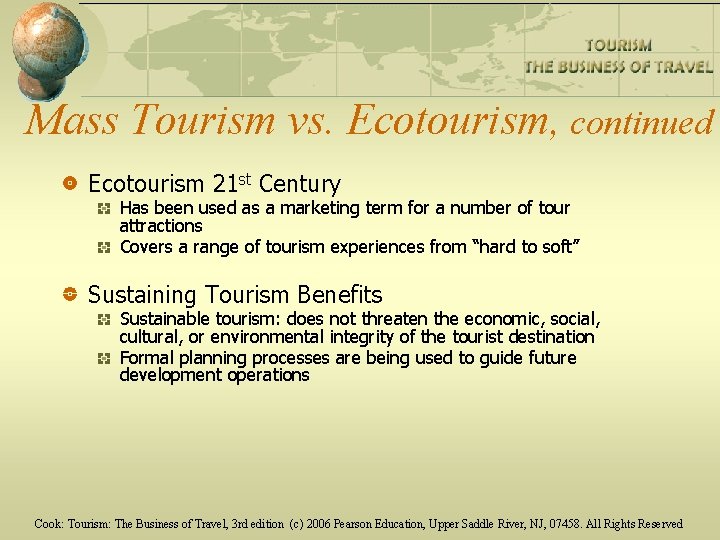 Chapter Eleven Environmental and SocialCultural Impacts of Tourism