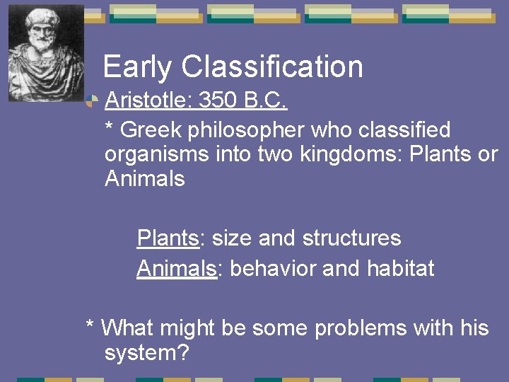 CLASSIFICATION Why Classification Study the diversity of life