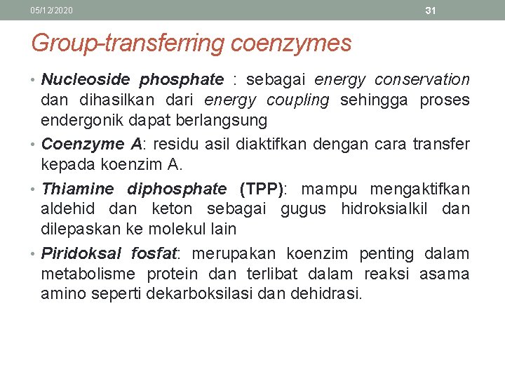 05122020 ENZIM KOENZIM KOFAKTOR SRI WAHYUNI BAGIAN BIOKIMIA