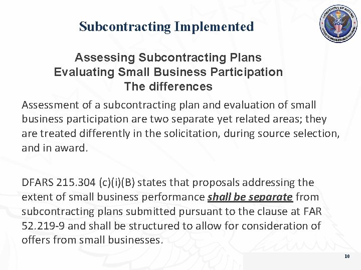 Evaluating Small Business Participation vs Assessing Small Business