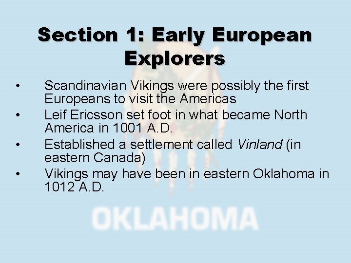 Oklahoma Land of Contrasts Chapter 4 European Quest