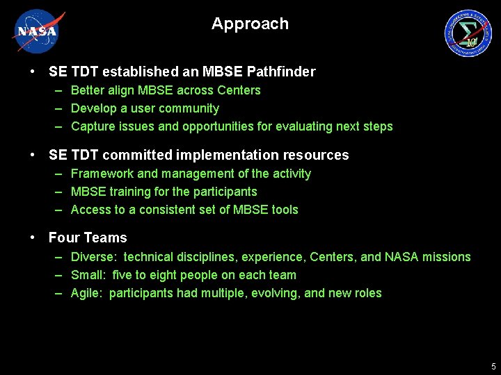NASA ModelBased Systems Engineering Pathfinder 2016 Summary and