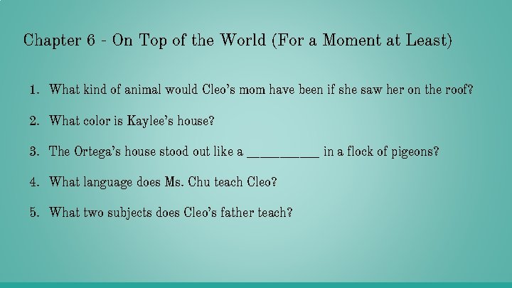 Cleo Edison Oliver Playground Millionaire Trivia Questions Daily