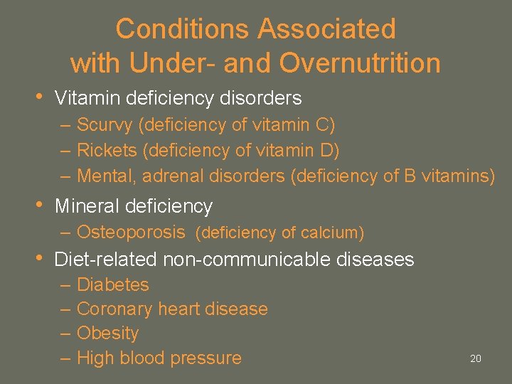 Session Two Basics of Nutrition Purpose Provide basic
