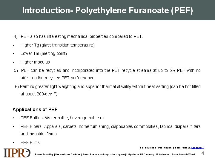 POLYETHYLENE FURANOATE PEF SAMPLE LANDSCAPE STUDY POLYETHYLENE FURANOATE