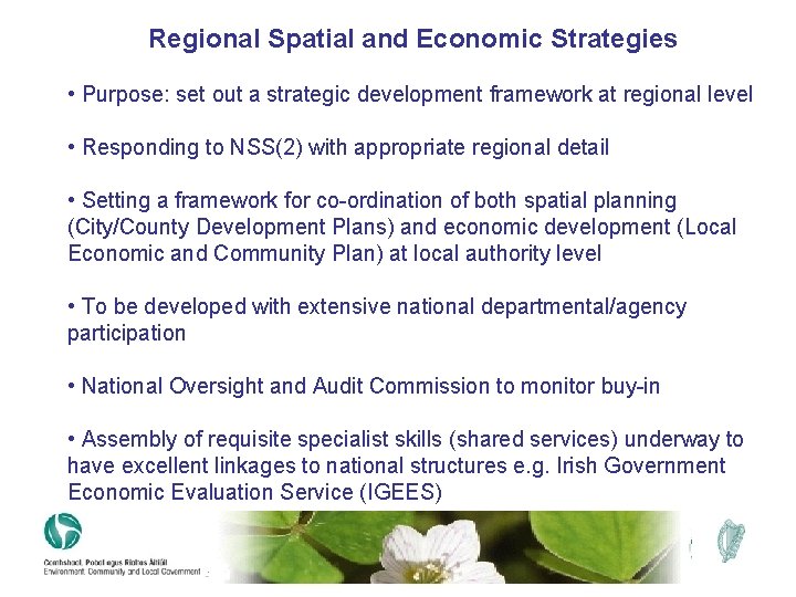 Cooperation Ireland 2014 Overview of Spatial Planning in