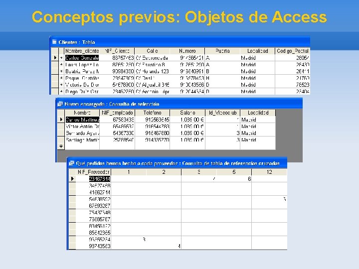 Curso de Access Conceptos previos Qu es una