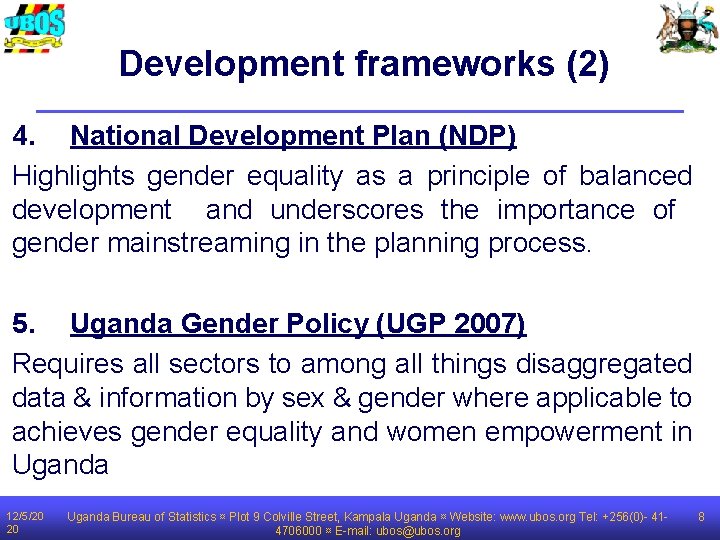 UGANDA BUREAU OF STATISTICS PARIS 21 EXPERT MEETING