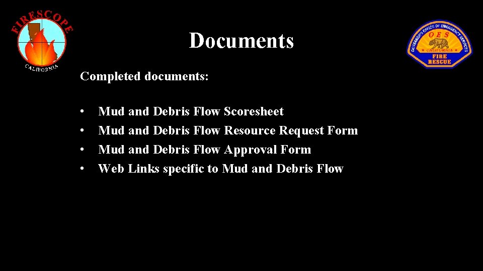 Cal OES Mud and Debris Flow Working Group