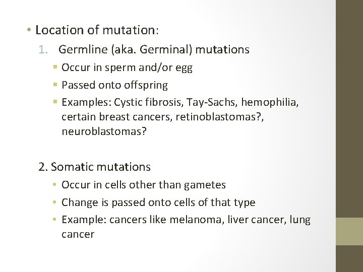 5 Agents of Evolutionary Change 1 Mutation p