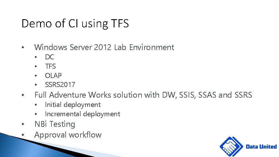 MS BI ALM TFS Microsoft Business Intelligence Application