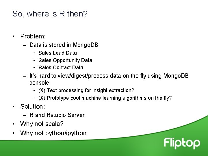Data Science Stack with Mongo DB and RStudio